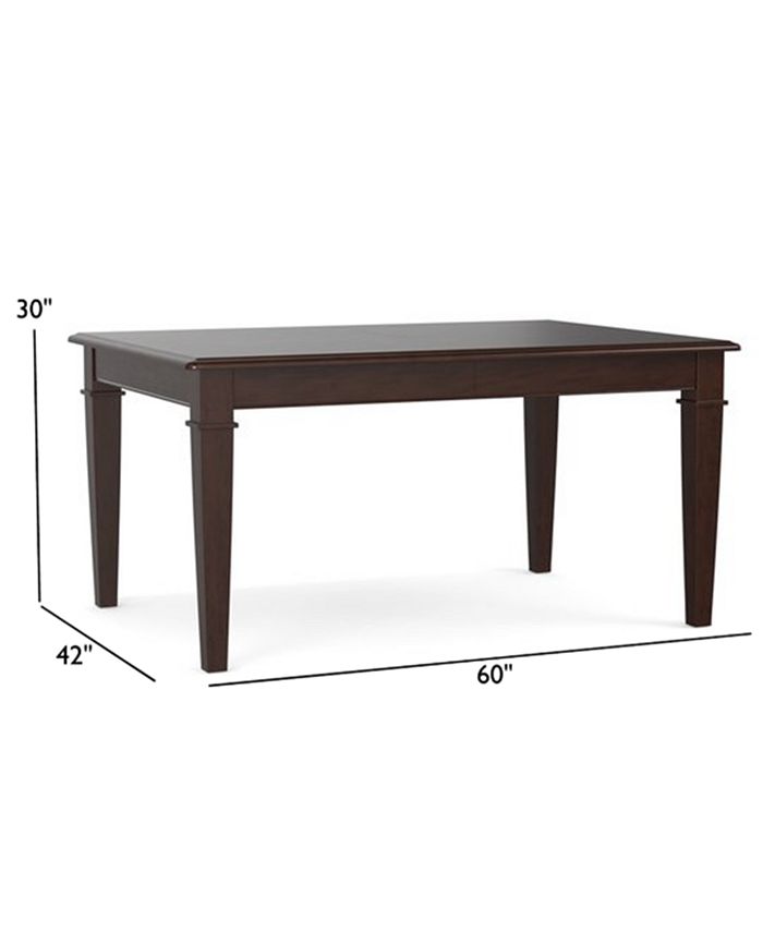 Furniture Custom Dining 60" Rectangular Table - Macy's