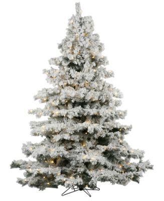 Vickerman 9' Flocked Alaskan Pine Artificial Christmas Tree with 1200 ...