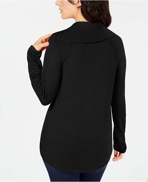 Karen Scott Cotton Envelope-Neck Sweater, Created for Macy's & Reviews ...