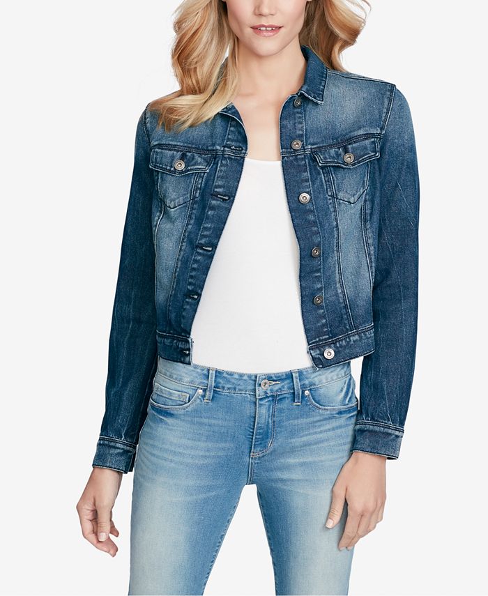 Jessica Simpson Juniors' Peony Cotton Ruffle Denim Jacket - Macy's