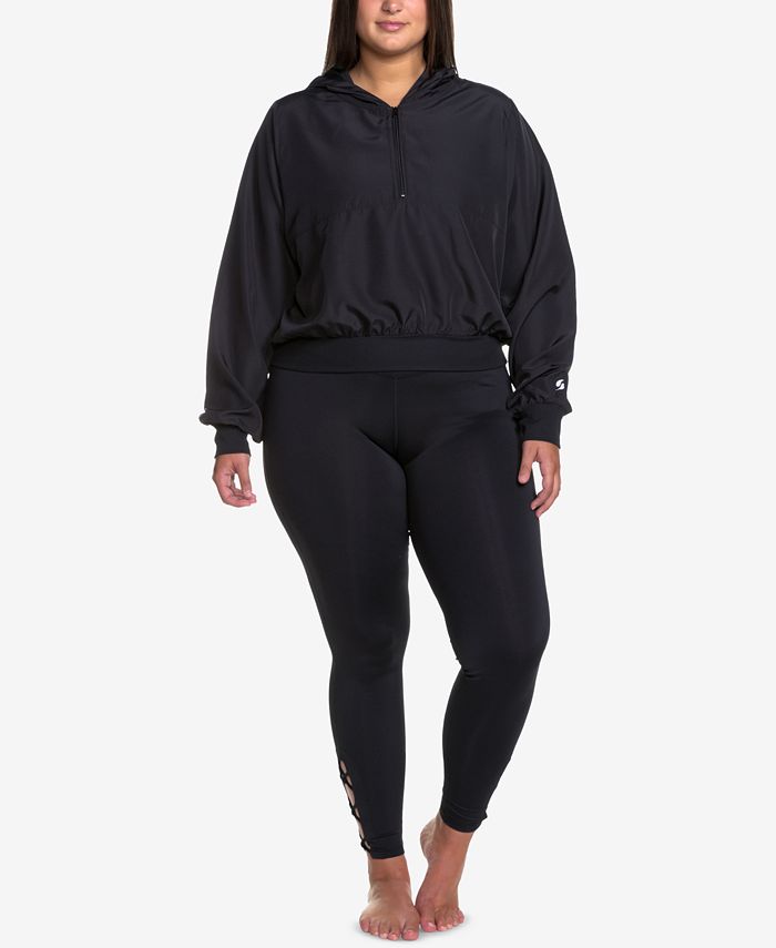 Soffe Curves Plus Size Cropped Hooded Jacket - Macy's