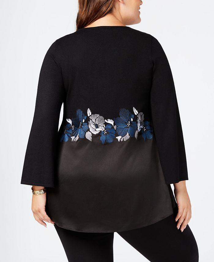 Alfani Plus Size Embroidered Top, Created for Macy's - Macy's