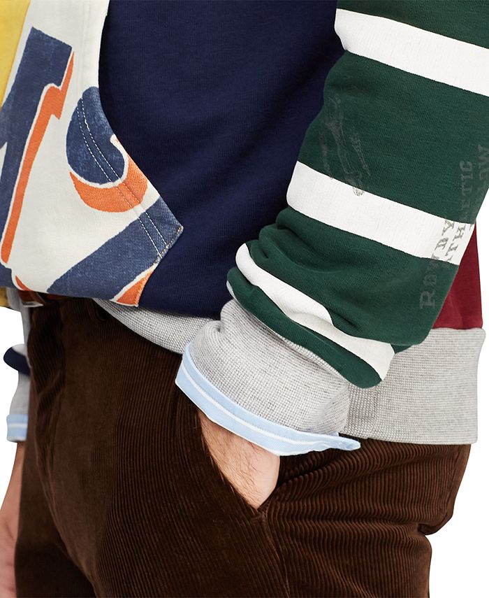 Polo Ralph Lauren Men's Patchwork Rugby Hoodie - Macy's
