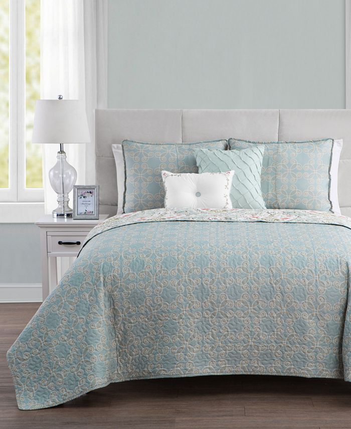 VCNY Home Evangeline Reversible 5-Pc. Full/Queen Quilt Set - Macy's