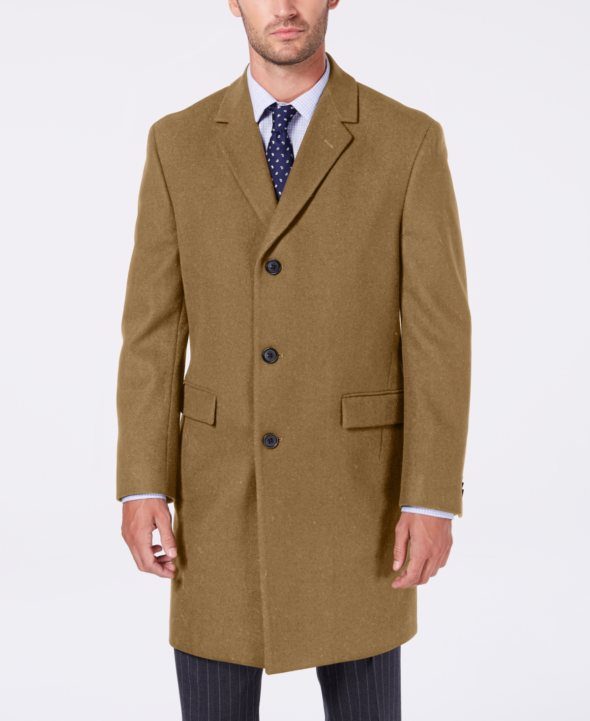 Click here for Nautica Mens Classic-Fit Batten Overcoat - Camel prices