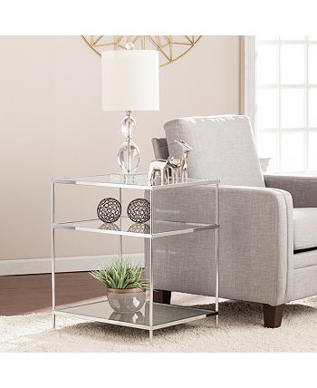 Southern Enterprises Knox Glam Mirrored Side Table - Macy's