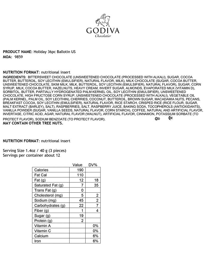 Godiva 36-Pc. Holiday Ballotin - Macy's