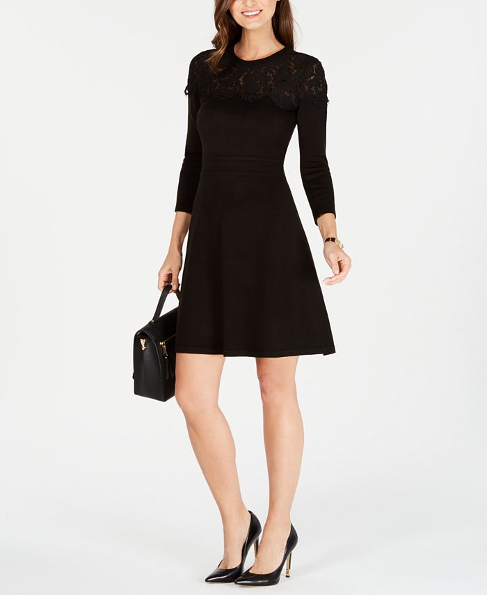 Jessica Howard Illusion Lace Sweater Dress Macys