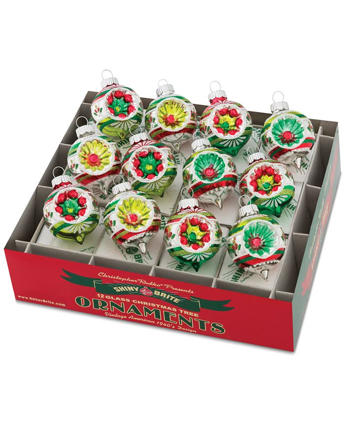 Christopher Radko Holiday Splendor 1.75" Decorated Round 12-Pc ...