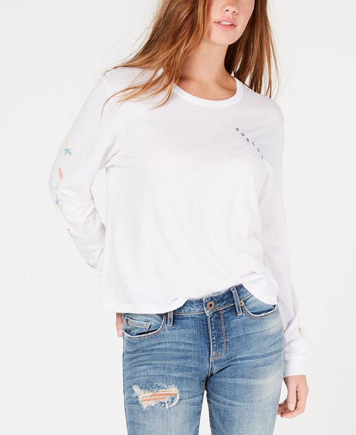 Hurley Juniors' Palmer Cotton Graphic-Print T-Shirt - Macy's