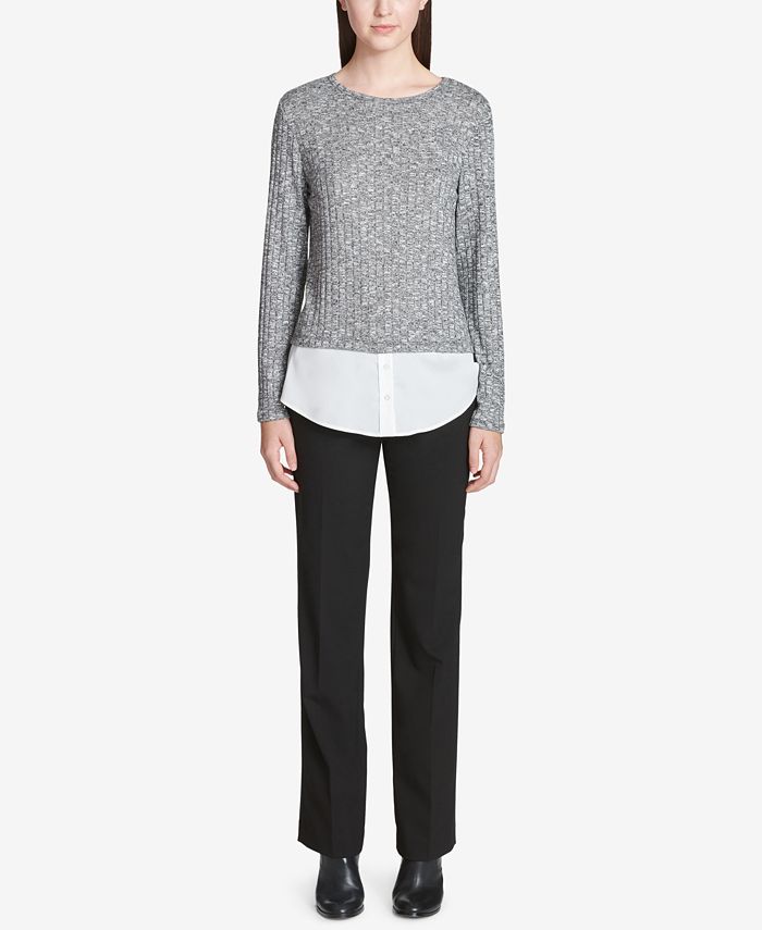 Calvin Klein Layered-Look Sweater - Macy's