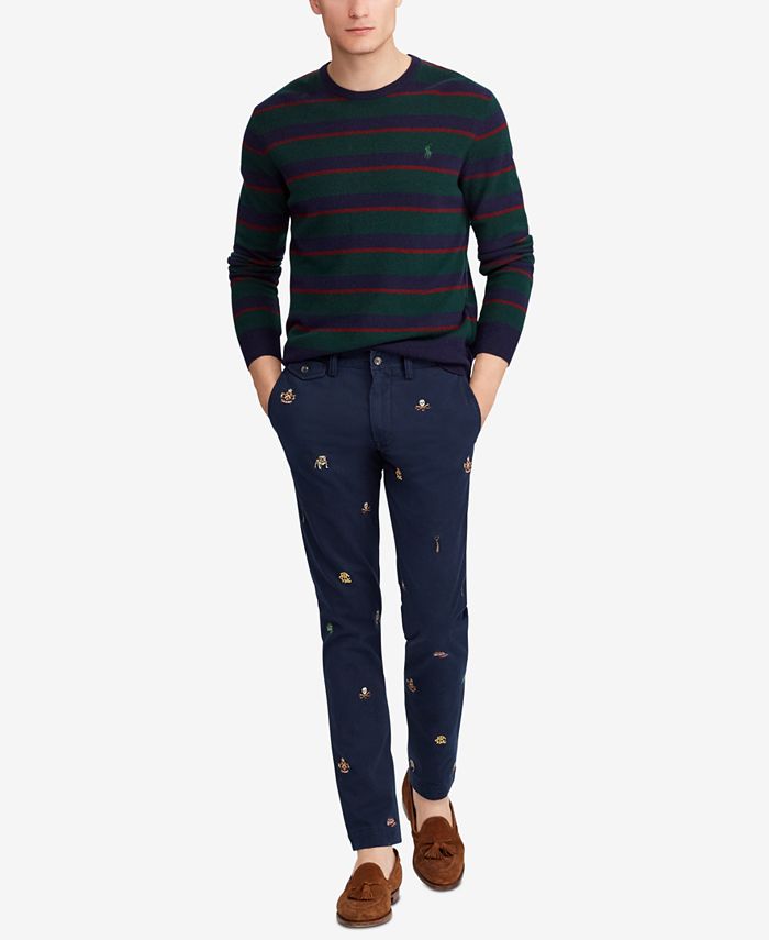 Polo Ralph Lauren Men's Slim Fit Embroidered Chino Pants - Macy's