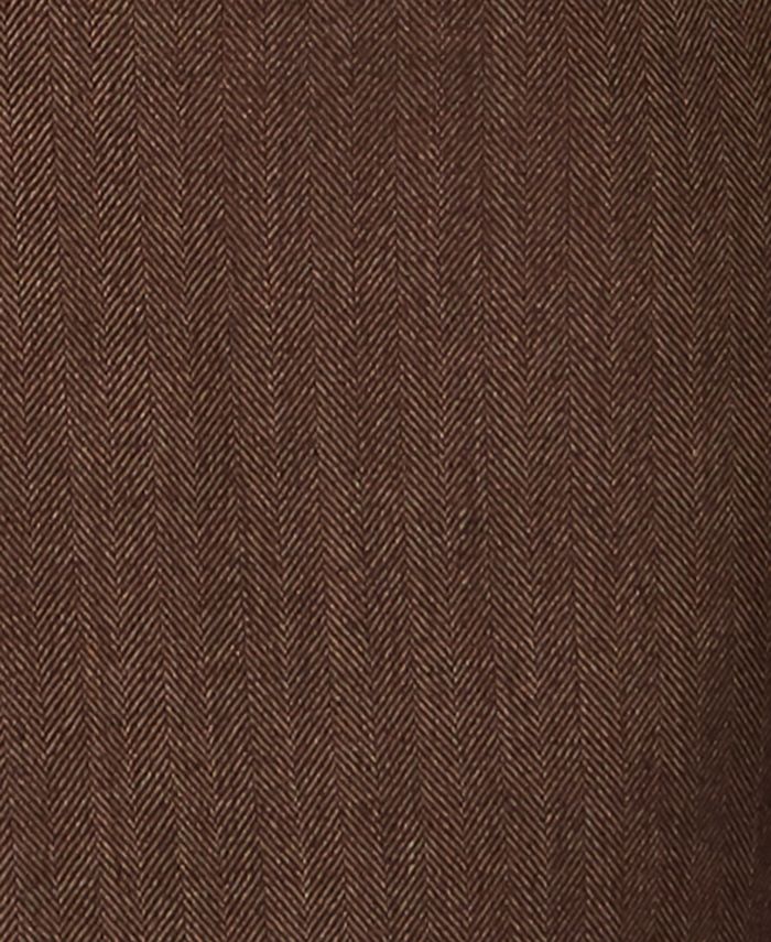 Tommy Hilfiger Men's Modern-Fit TH Flex Stretch Brown Herringbone Sport ...