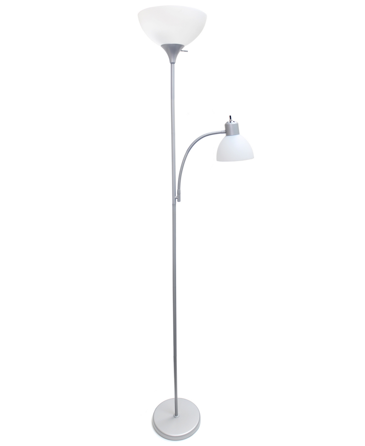 Click here for Simple Designs Floor Lamp with Reading Light - Sil... prices