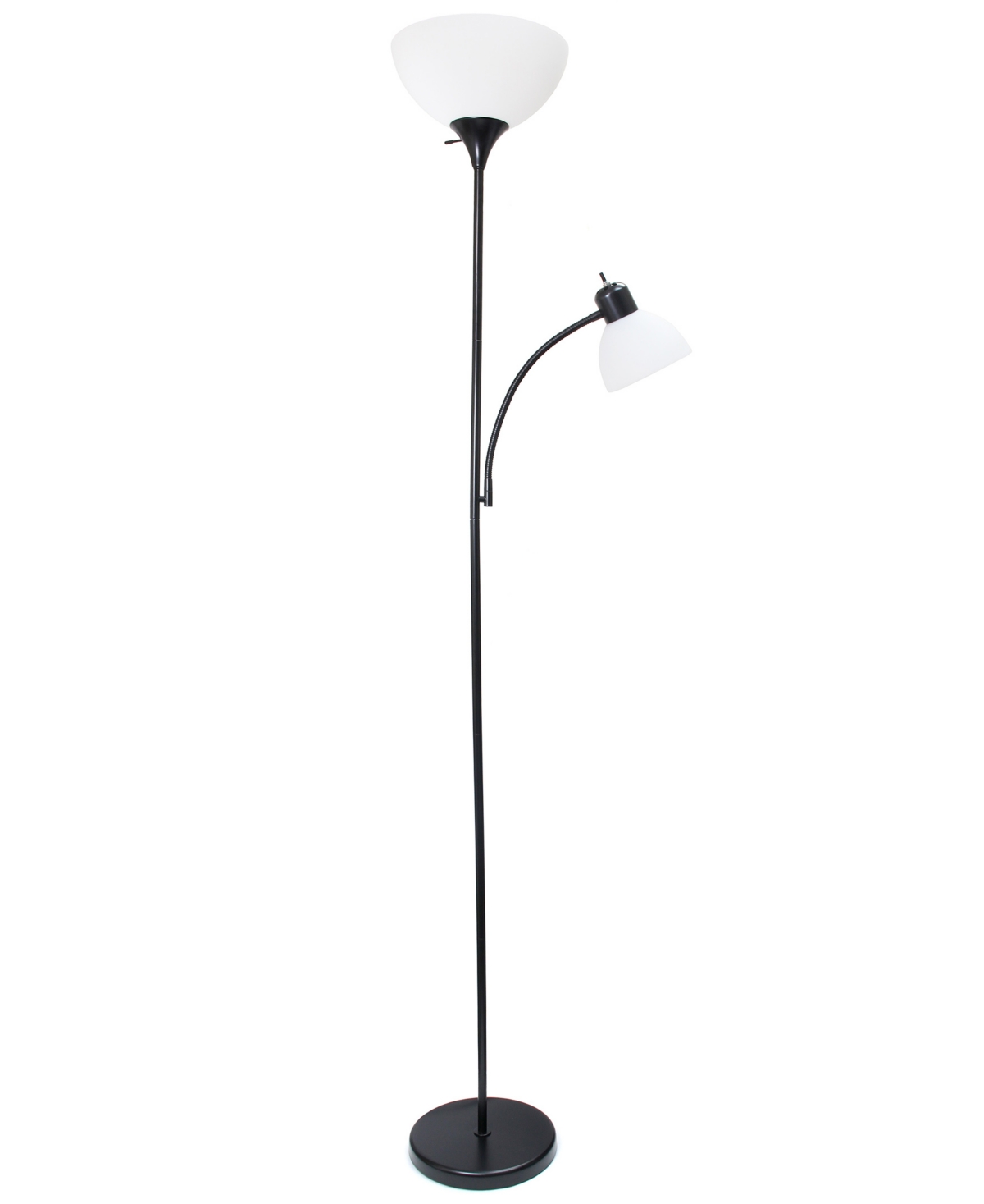 Click here for Simple Designs Floor Lamp with Reading Light - Bla... prices