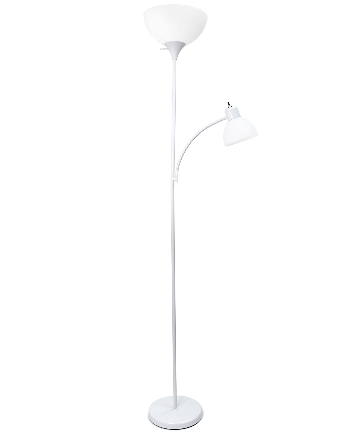 Click here for Simple Designs Floor Lamp with Reading Light - Whi... prices