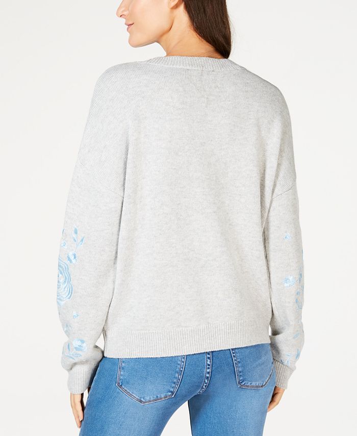 INC International Concepts I.N.C. Embroidered Crew-Neck Sweater ...