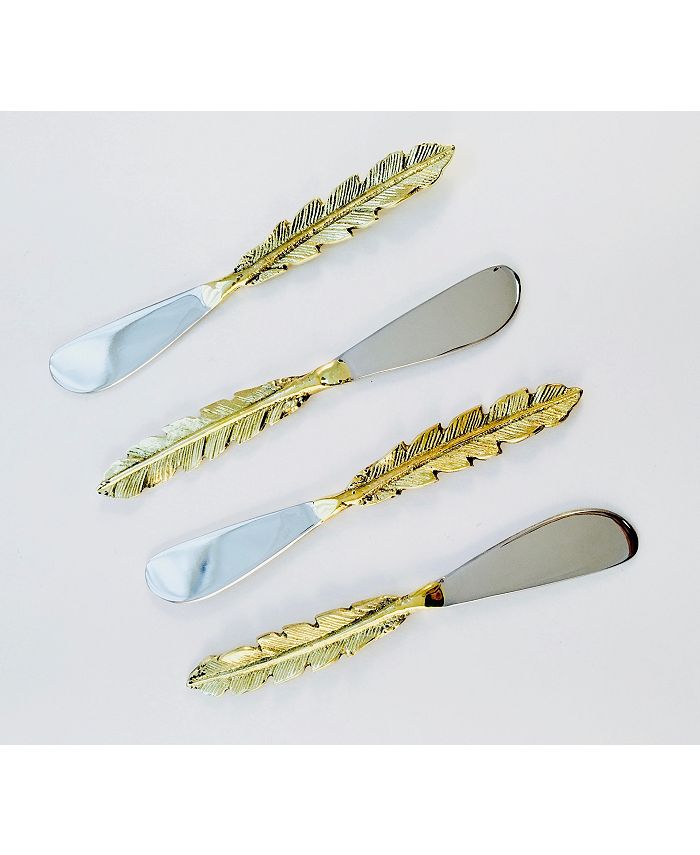 Badash Crystal 4-Piece Feather Design Cocktail Spreaders - Macy's