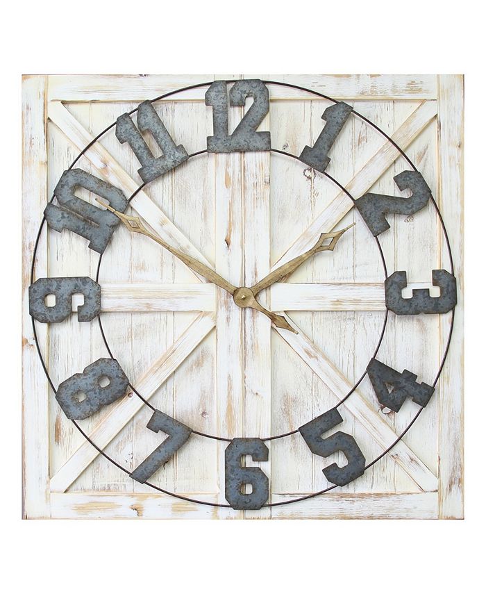 Stratton Home Décor Stratton Home Decor Rustic Farmhouse Wall Clock ...