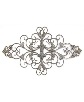 Stratton Home Decor Distressed Grey Scroll Wall Decor - Macy's