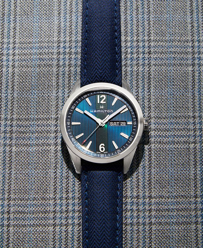 Hamilton LIMITED EDITION Men's Swiss Broadway Blue Fabric Strap Watch ...