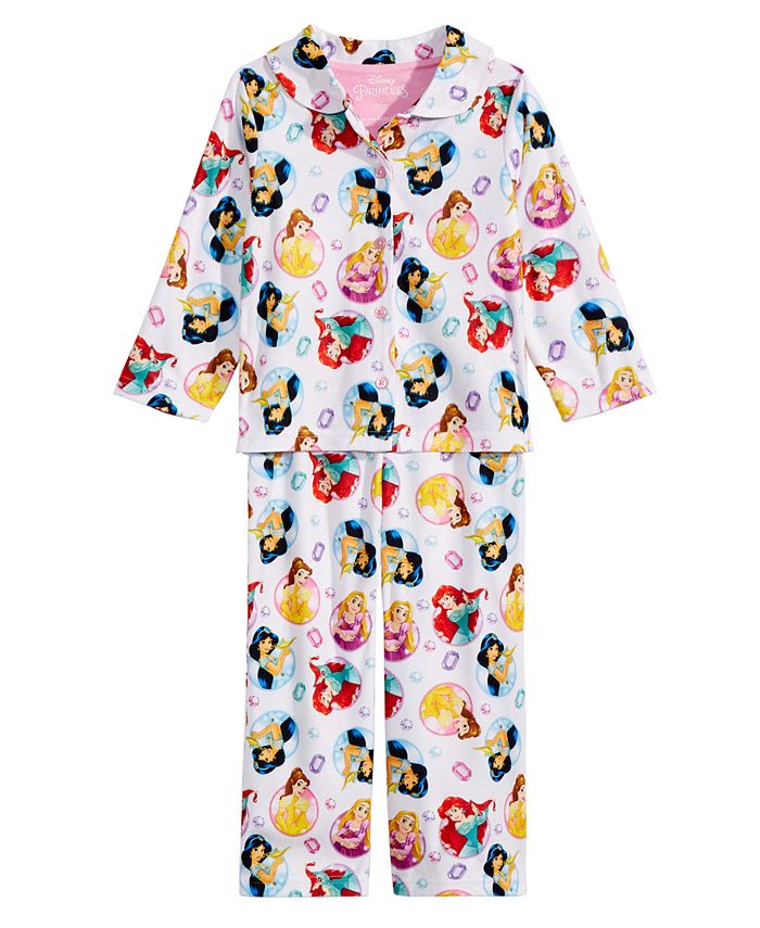 Disney Toddler Girls 2-Pc. Princesses-Print Pajama Set - Macy's