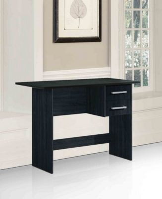 Writing Desk with 2-Drawers in Black - Macy's