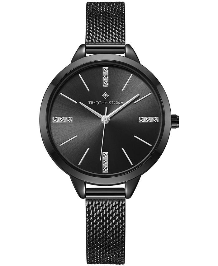 Timothy Stone Women's 'Oxford' Stainless Steel Slim Mesh Bracelet Watch ...