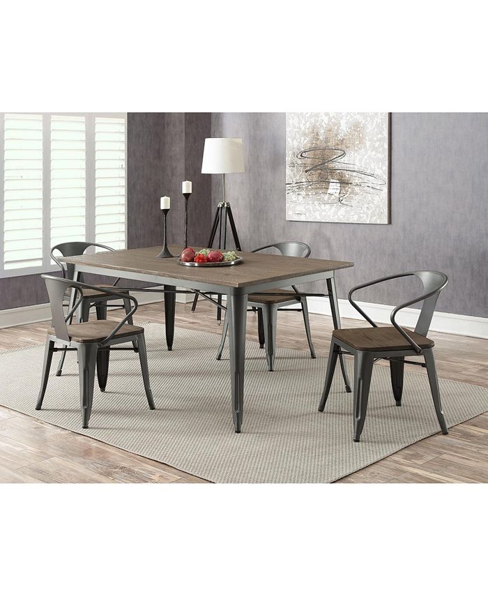 Furniture of America Mayfield Gray Dining Table - Macy's