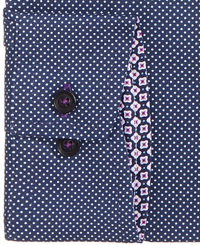 ConStruct Con.Struct Men's Slim-Fit Stretch Dot Dress Shirt - Macy's
