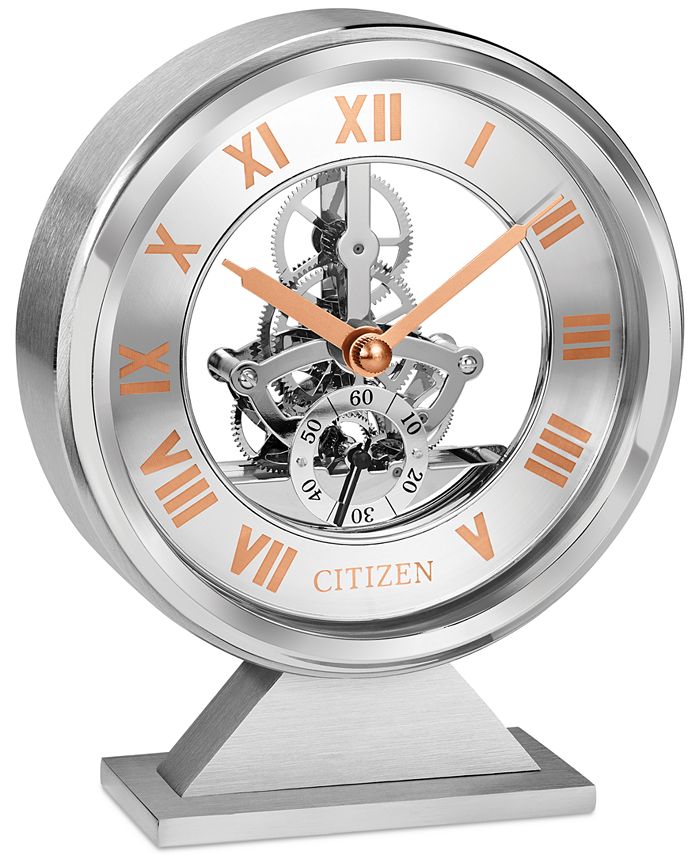 Citizen Decorative Silver-Tone & Rose Gold-Tone Desk Clock - Macy's