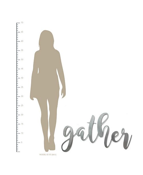 Stratton Home Décor Stratton Home Decor Large Metal Gather Script Sign ...