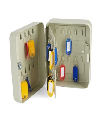 Mind Reader Secure Steel Key Box with Lock and Hooks, Gray - Macy's