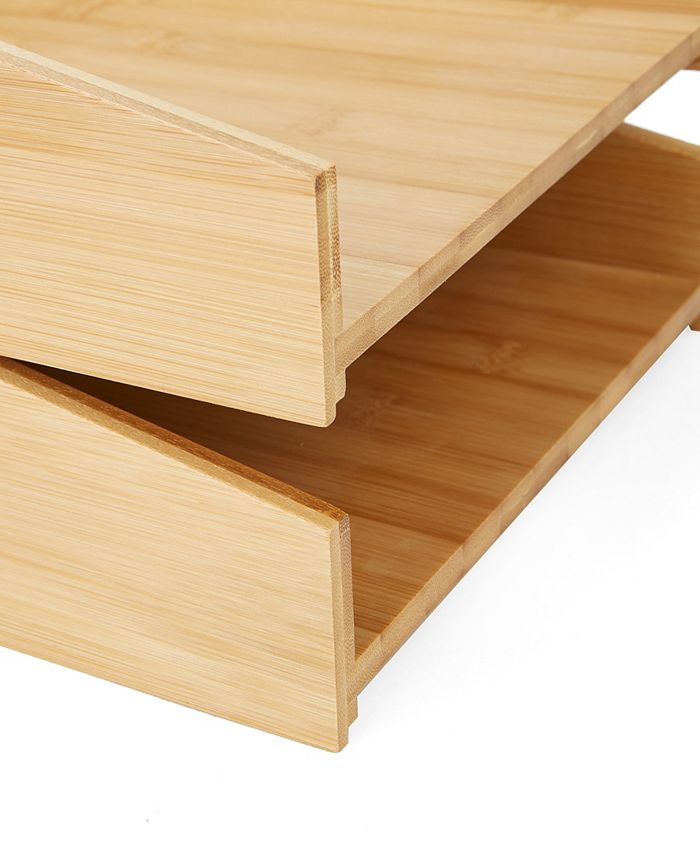 Mind Reader 2 Tier File Tray Organizer, Stackable Paper Tray, Brown ...