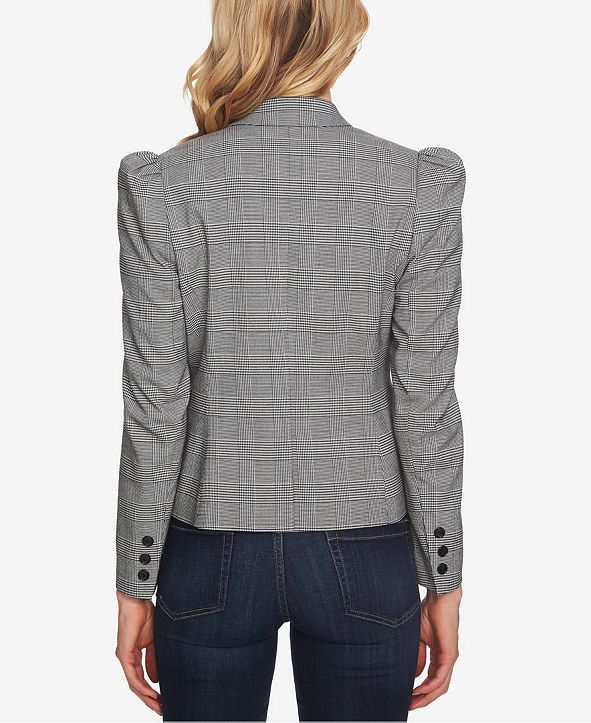 CeCe Embroidered Plaid Blazer & Reviews - Jackets & Blazers - Women ...