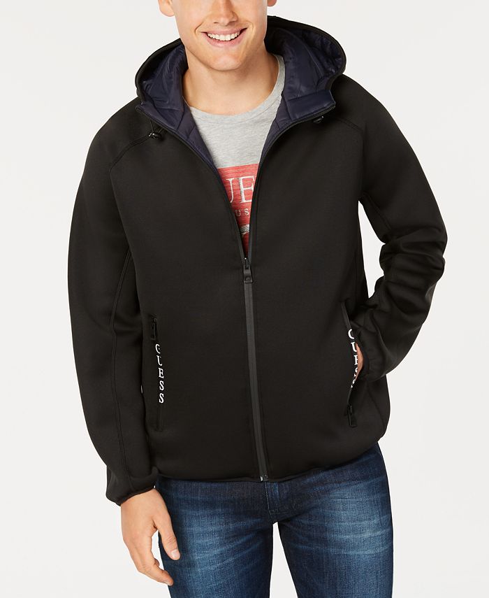 GUESS Men's Reversible Hooded Bomber Jacket with Quilted Faux Vest - Macy's