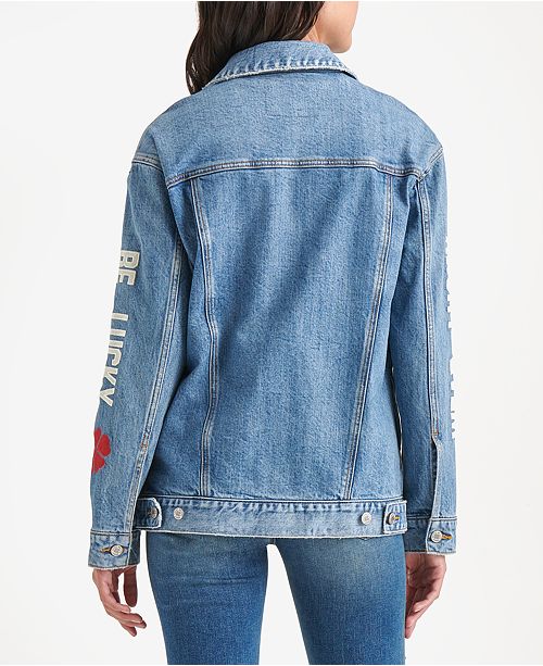 Lucky Brand Embroidered Denim Jacket & Reviews - Jackets & Blazers ...