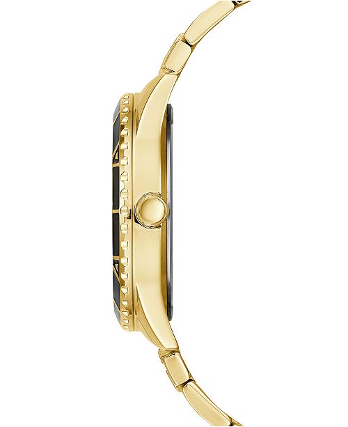 GUESS Men's Gold-Tone Stainless Steel Bracelet Watch 38mm & Reviews ...