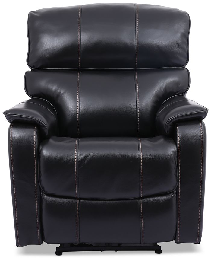 Furniture Hatherleigh 34" Leather Dual Power Recliner with USB Power ...