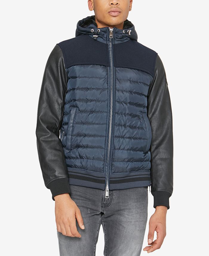 A|X Armani Exchange Men's Mixed-Media Puffer Jacket - Macy's