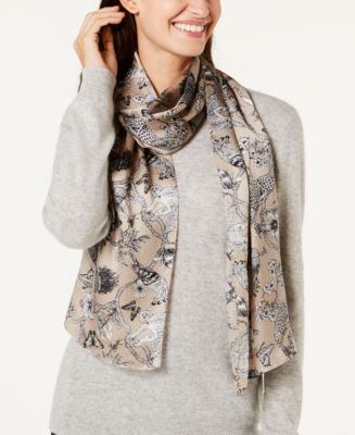 Echo Floral & Fauna Silk Scarf - Macy's