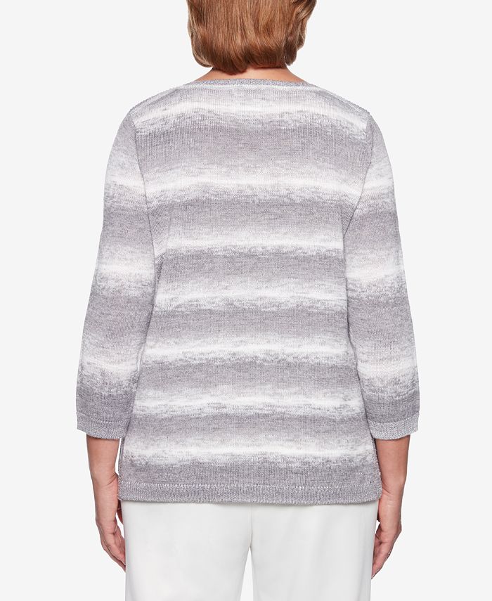 Alfred Dunner Stocking Stuffers Cable-Knit Embellished Sweater - Macy's
