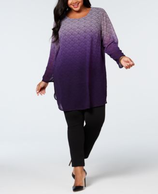 Alfani Plus Size Printed Super Tunic, Created for Macy's - Macy's