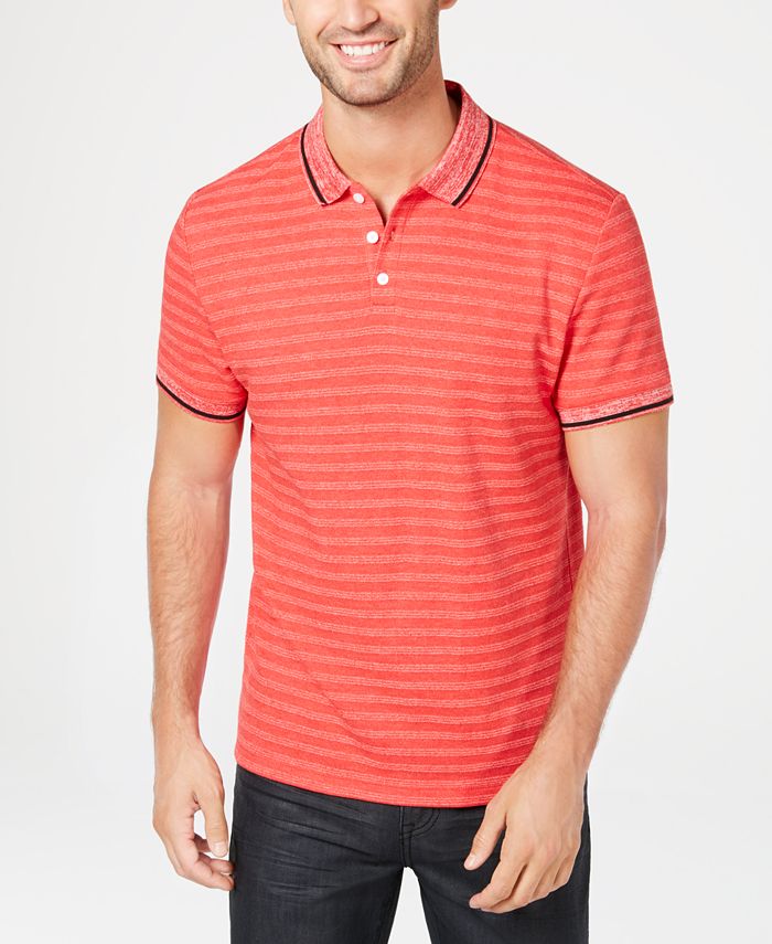 Alfani Men's Regular-Fit Tipped Heather Stripe Polo, Created for Macy's ...