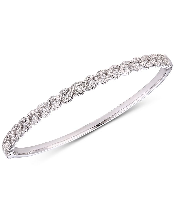 Tiara Cubic Zirconia Braid-Look Bangle Bracelet in Sterling Silver ...