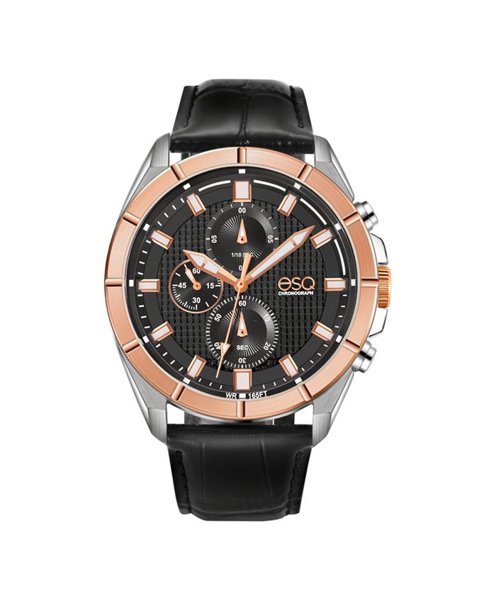 ESQ Men's Two-Tone Stainless Steel Chronograph Watch with Black Dial ...