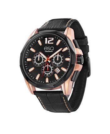 ESQ Men's Two-Tone Stainless Steel Chronograph Bracelet Watch, Black ...