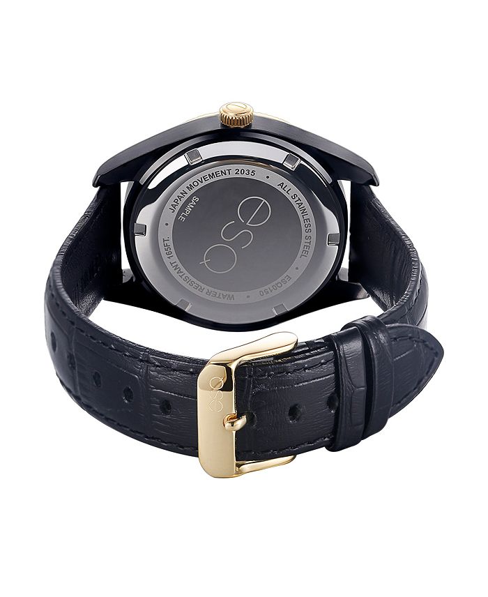 ESQ Men's Black IP Stainless Steel Watch with Black Dial and Crystal ...