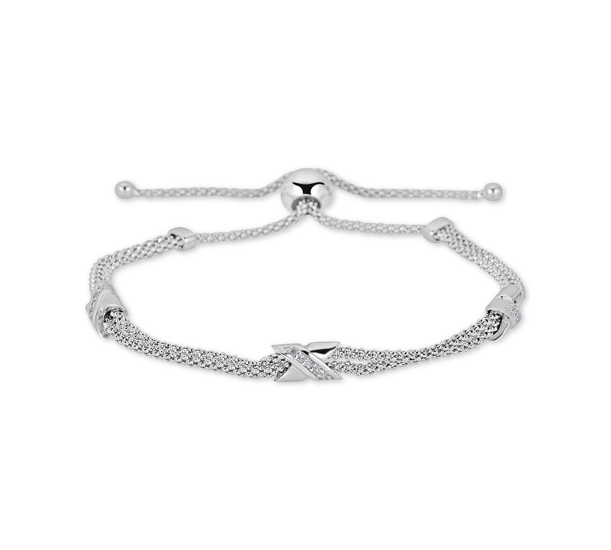 Click here for Diamond X Bolo Bracelet (1/8 ct. t.w.) in Sterling... prices
