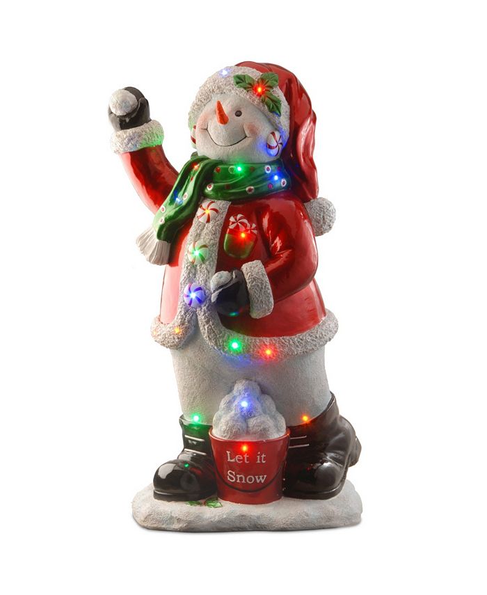National Tree Company 35" Pre-Lit Snowman Decoration - Macy's